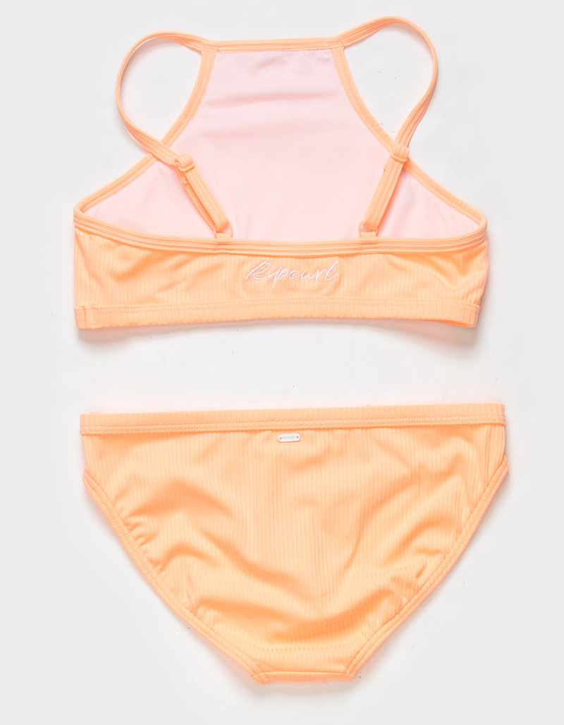 RIP CURL Rib High Neck Girls Bikini Set - PEACH - 10 | Tillys