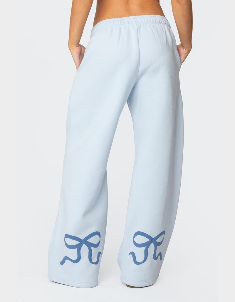 EDIKTED Bonney Bow Detail Sweatpants - BLUE | Tillys