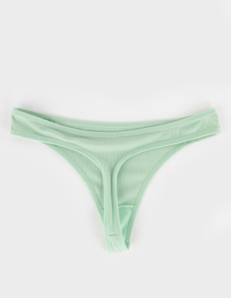 Sky And Sparrow Rib Laceside Thong Sage Tillys