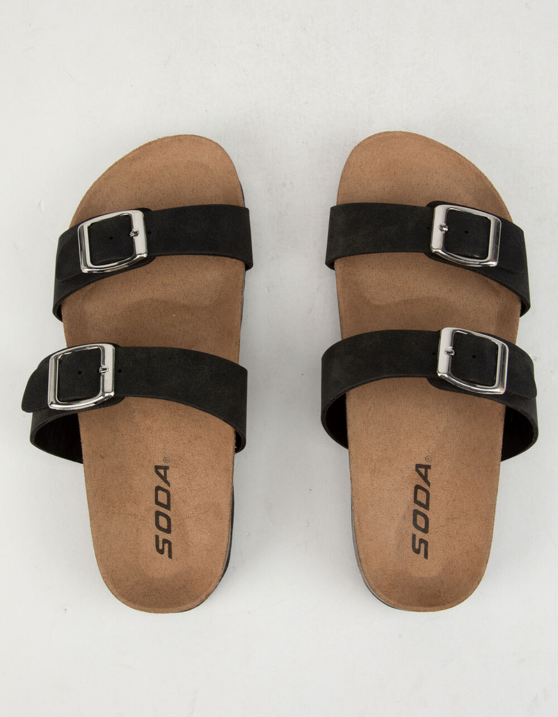 SODA Double Buckle Black Girls Slide Sandals - BLACK - 11 | Tillys