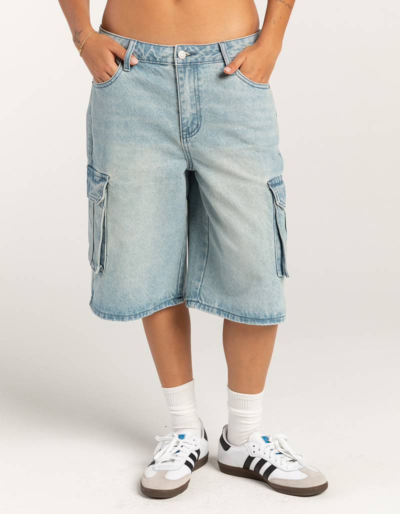 RSQ Womens Cargo Jorts - LIGHT WASH | Tillys