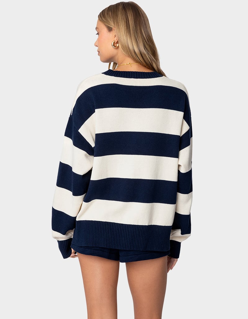 EDIKTED Riley Oversized Striped Sweater - NAVY | Tillys
