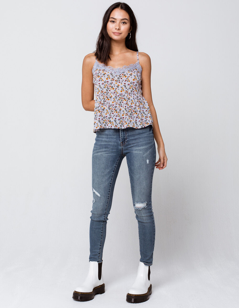 RSQ Ditsy Lace Womens Babydoll Cami - BLUE COMBO | Tillys