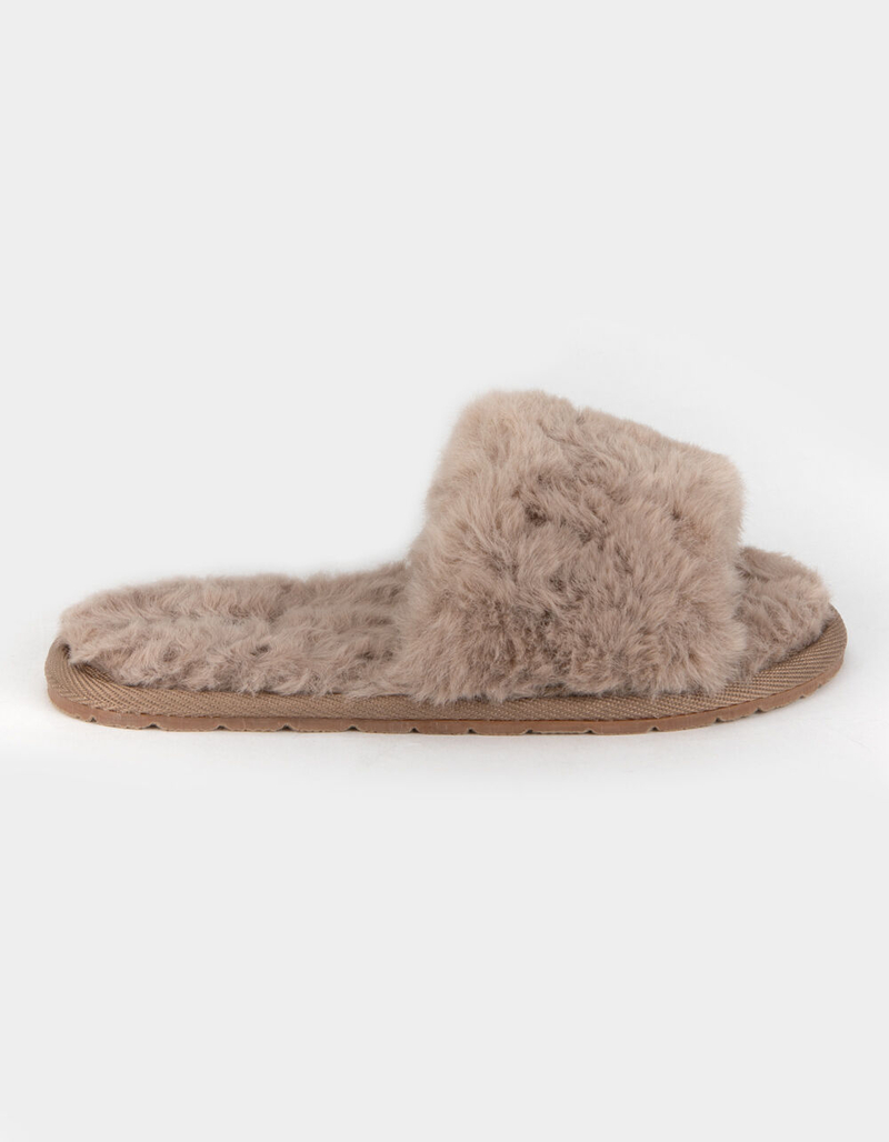 LUCKY TOP Faux Fur Girls Taupe Slippers - TAUPE - 3 | Tillys