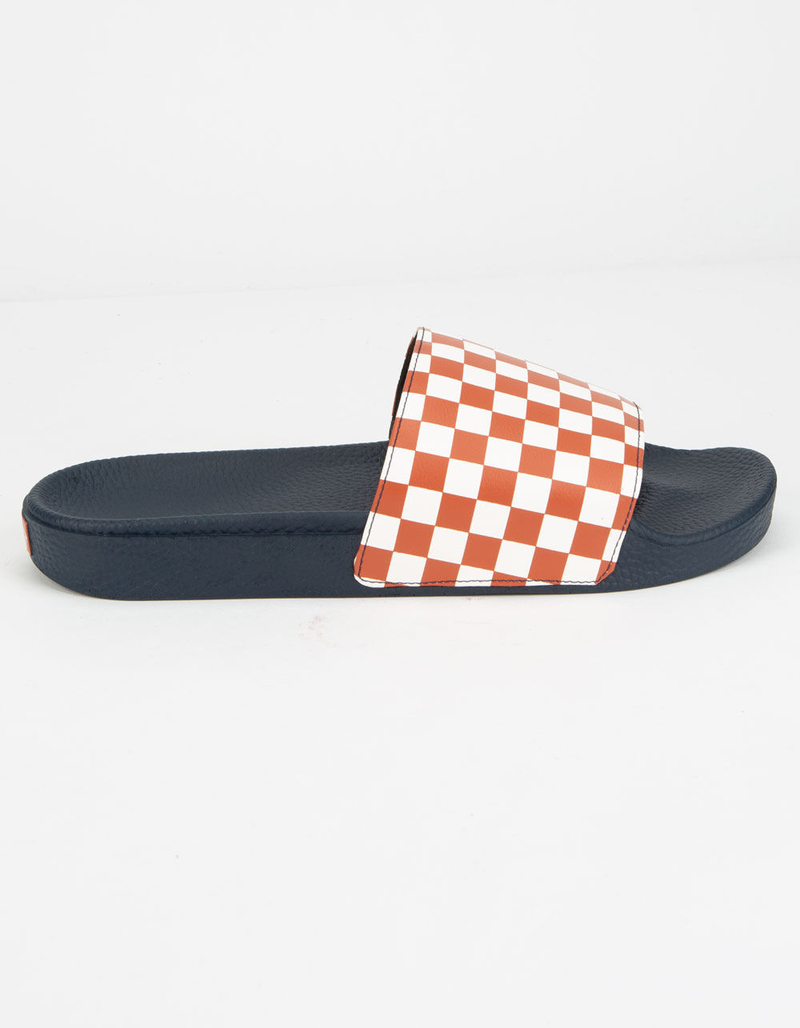 VANS Slide-On Checkerboard Burnt Brick Mens Sandals - BURNT BRICK | Tillys