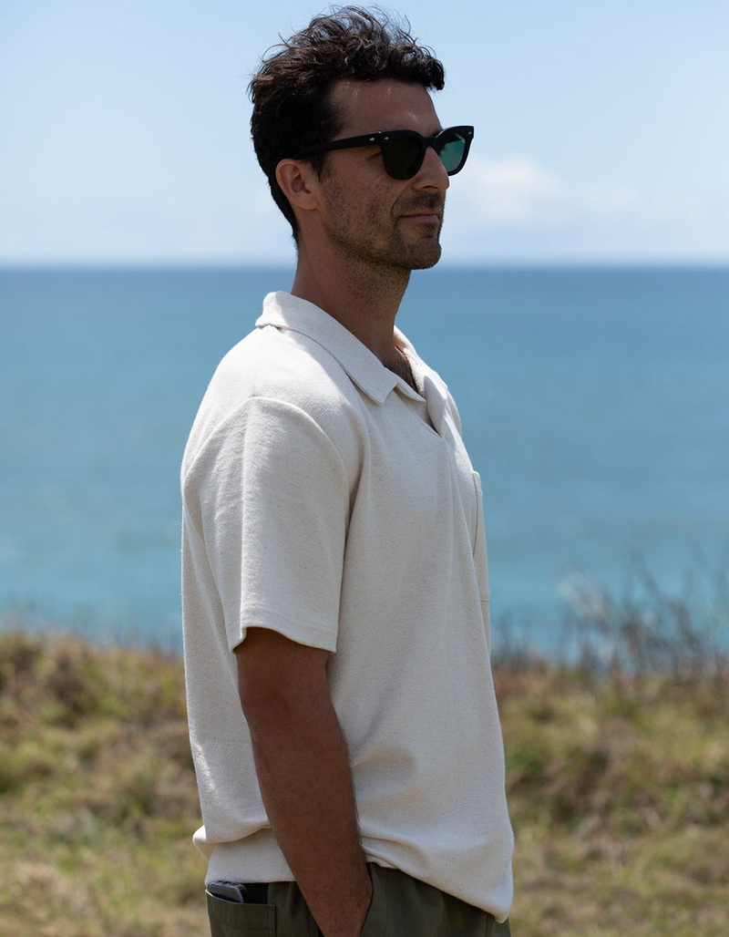 RHYTHM Vintage Terry Mens Polo Shirt - NATURAL | Tillys
