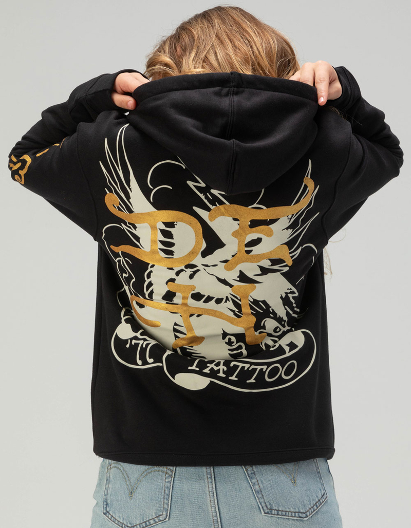 ED HARDY Fire Skull Womens Hoodie - BLACK | Tillys