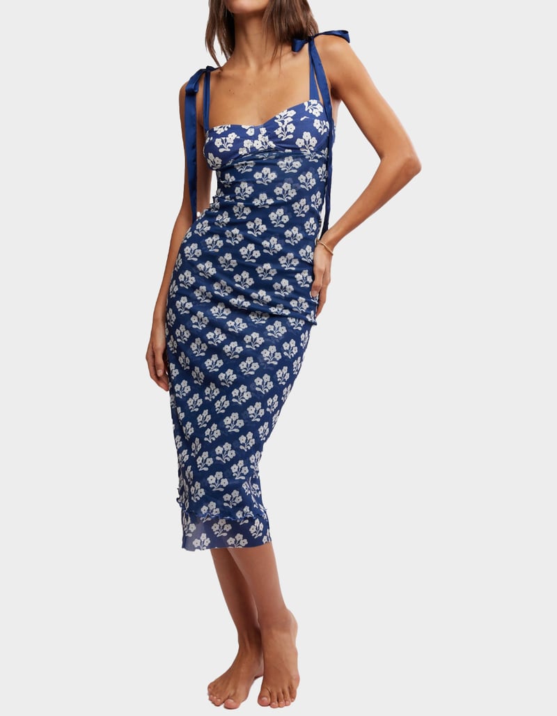FREE PEOPLE Got Glam Printed Slip Dress - NAVY | Tillys