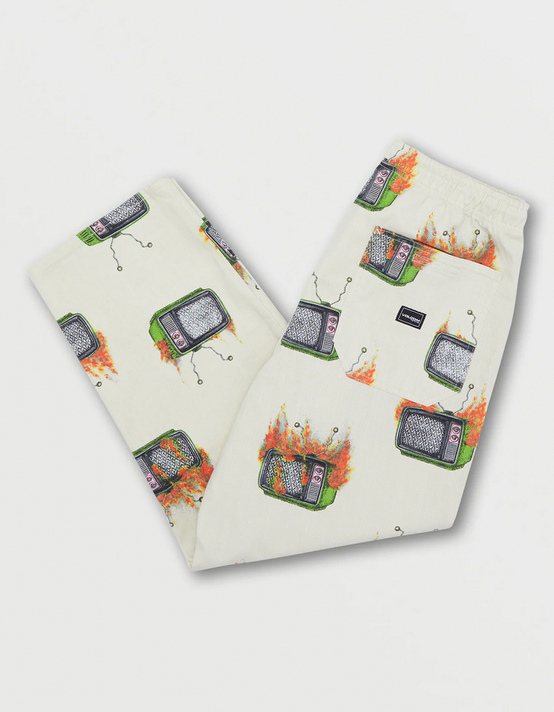 VOLCOM Featured Artist Justin Hager Mens Elastic Waist Pants - GRAY - S ...