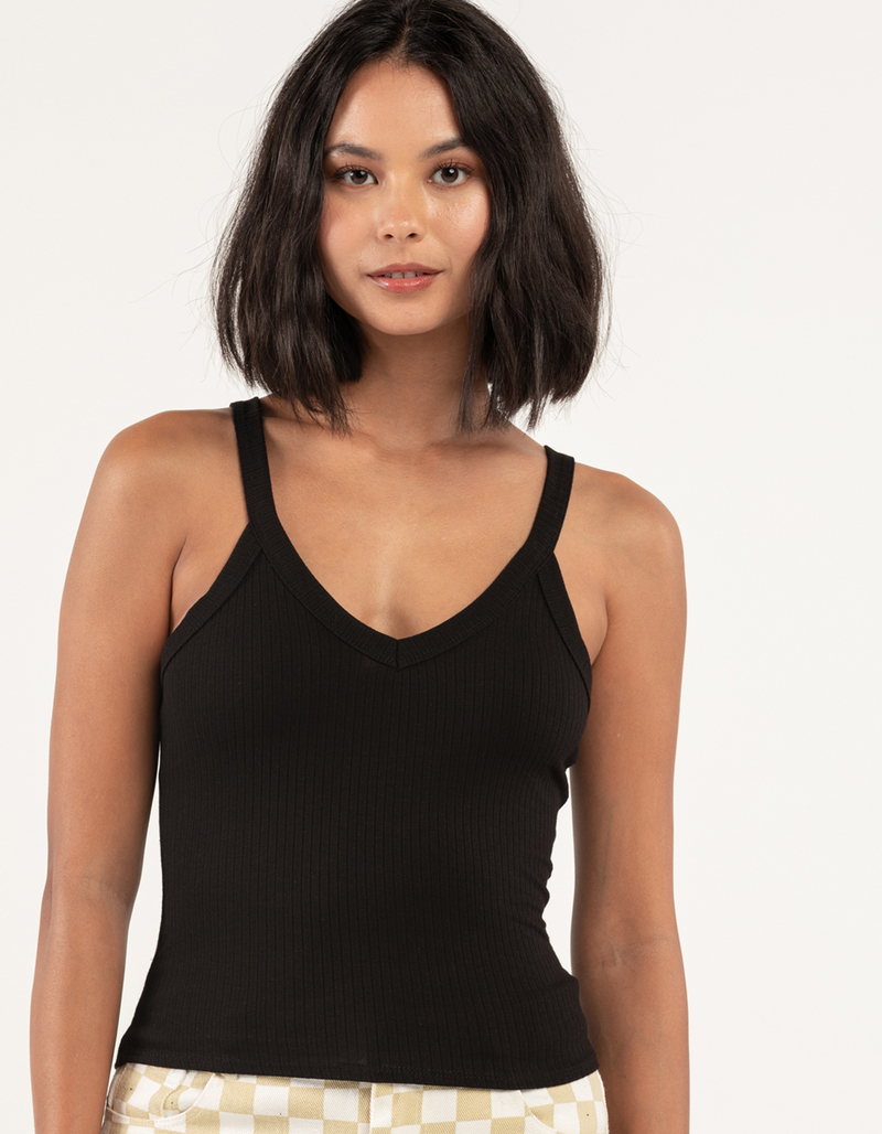 FULL TILT Essentials V-Neck Womens Tank Top - BLACK - L | Tillys