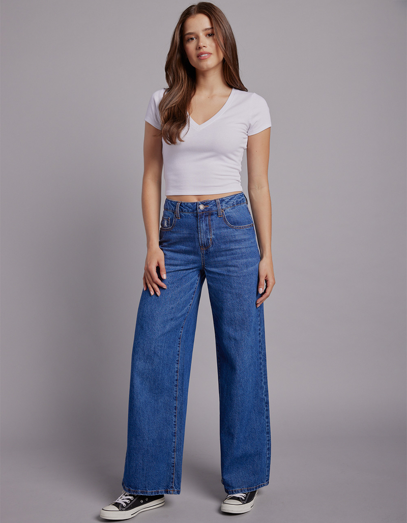 RSQ Womens High Rise Wide Leg Jeans - DARK WASH | Tillys