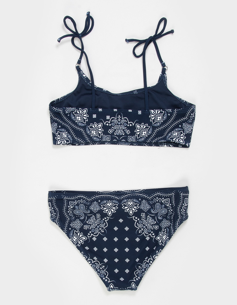 FULL TILT Paisley Girls Bralette Bikini Set - NAVY - 12 | Tillys