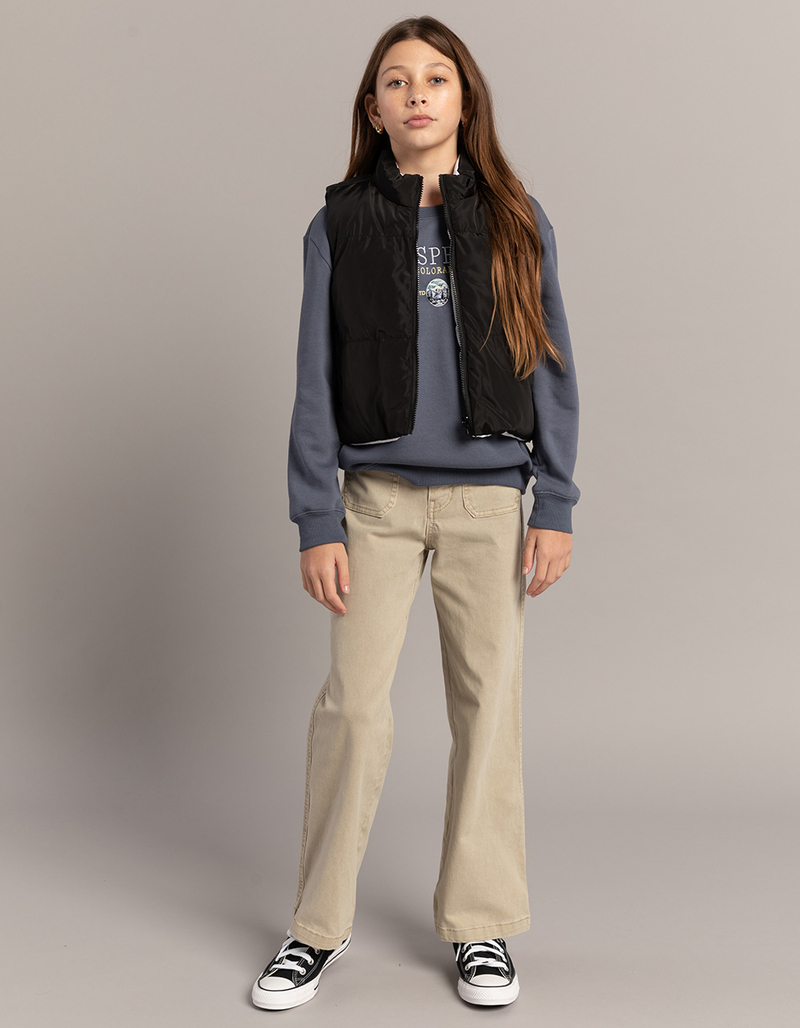 RSQ Girls Reversible Puffer Vest - BLACK COMBO | Tillys