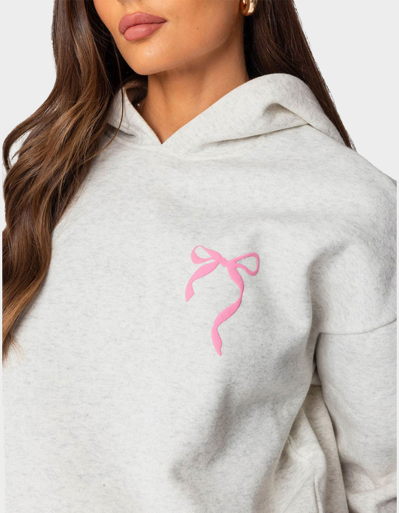EDIKTED Sasha Bow Detail Hoodie - GRAY | Tillys