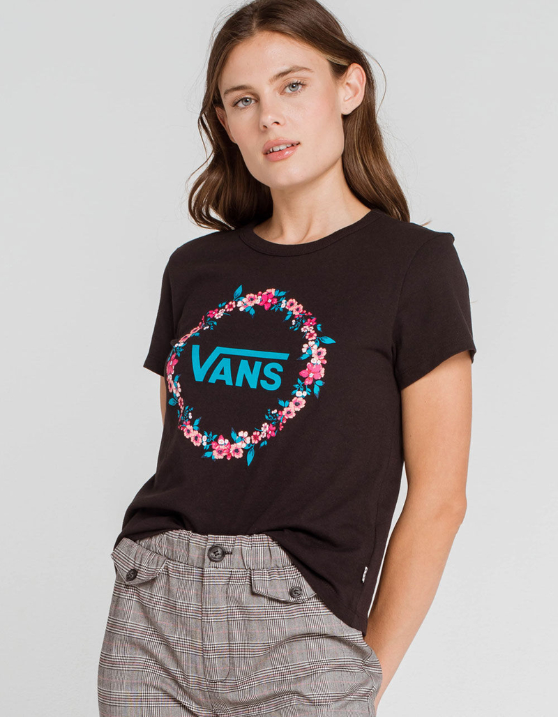VANS Wreath Edger Womens Baby Tee - BLACK | Tillys