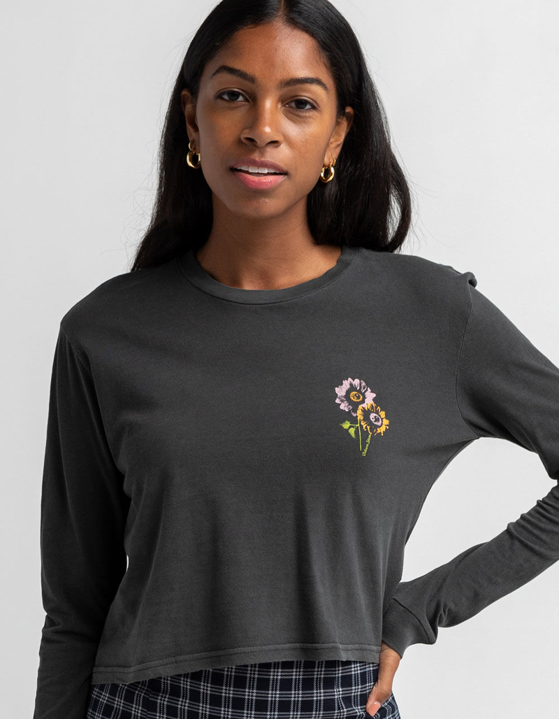 VOLCOM The Volcom Stones Womens Crop Tee - OFF BLACK - XS | Tillys