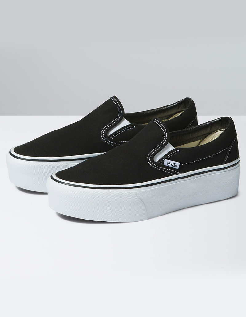 VANS Classic Slip-On Stackform Womens Shoes - BLK/WHT - 10.5 | Tillys