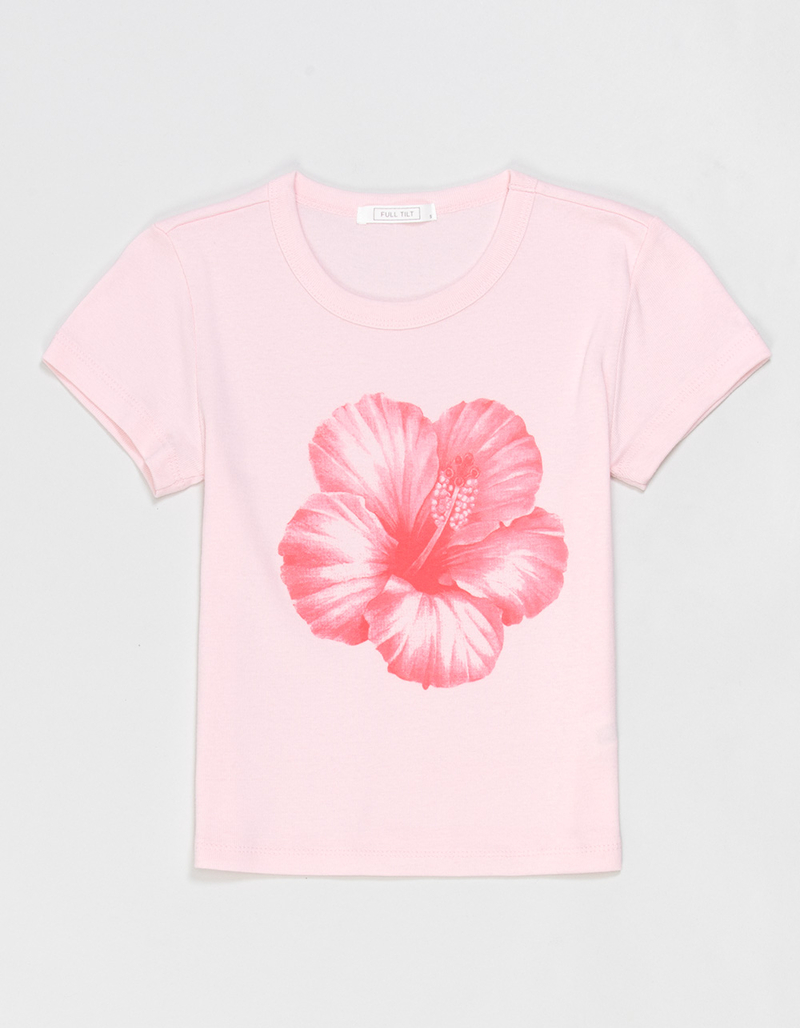 FULL TILT Tonal Floral Girls Baby Tee - PINK COMBO | Tillys