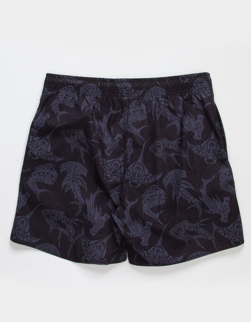 PSYCHO TUNA Tribal Fish Mens Volley Shorts - BLACK | Tillys