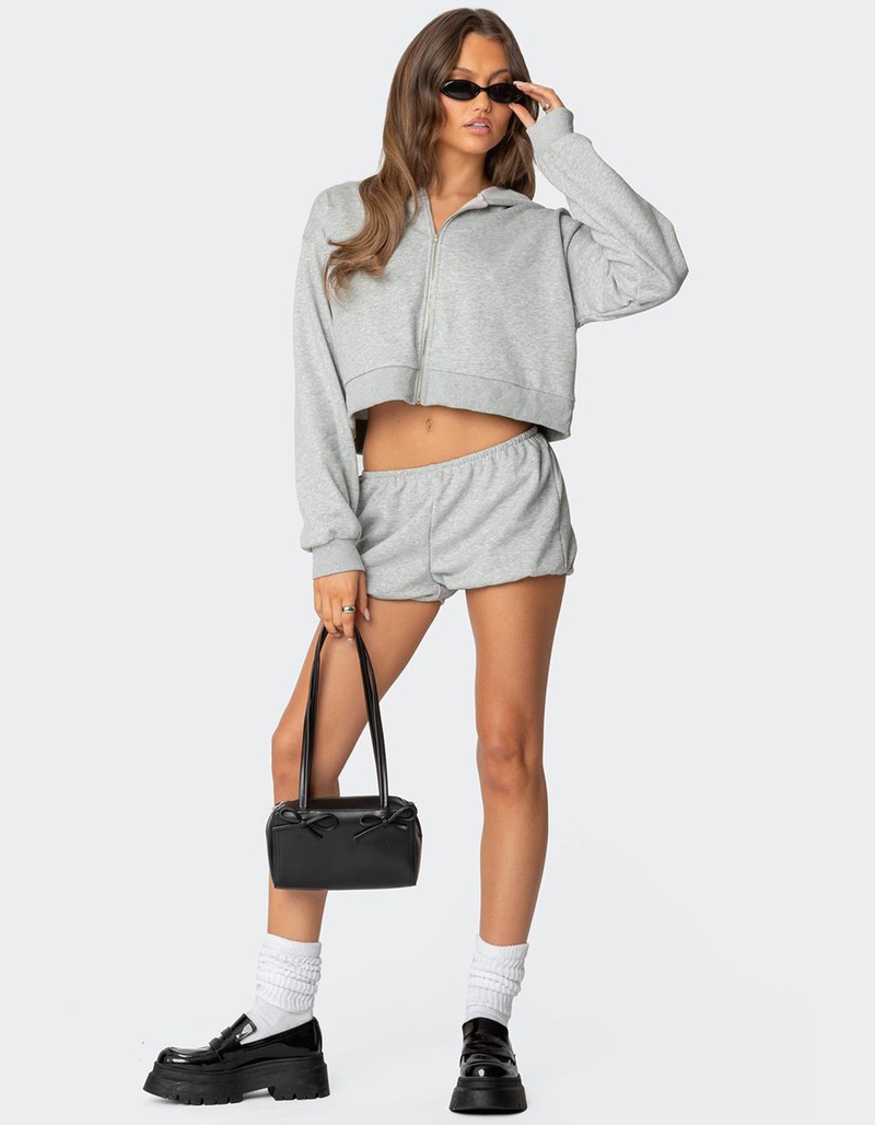 EDIKTED Robina Zip Up Hoodie - GRAY - L | Tillys