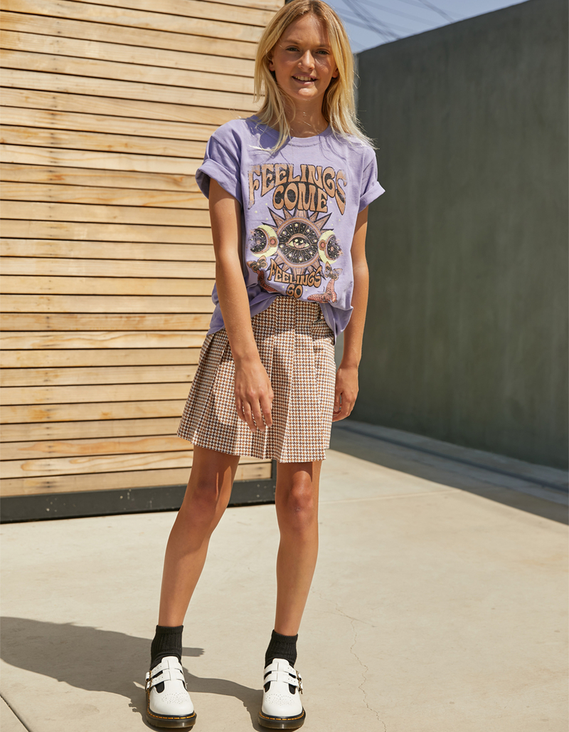 RSQ Houndstooth Girls Wrap Skirt - BROWN COMBO | Tillys