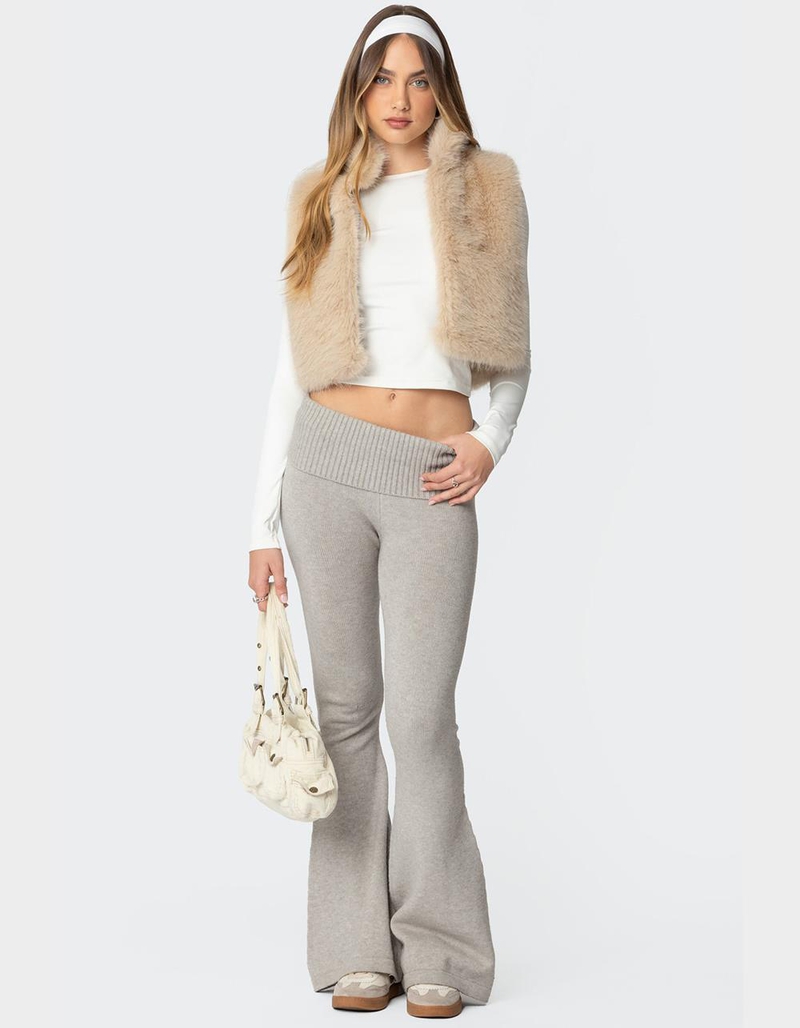 EDIKTED Cassandra Faux Fur Vest - BEIGE - XL | Tillys