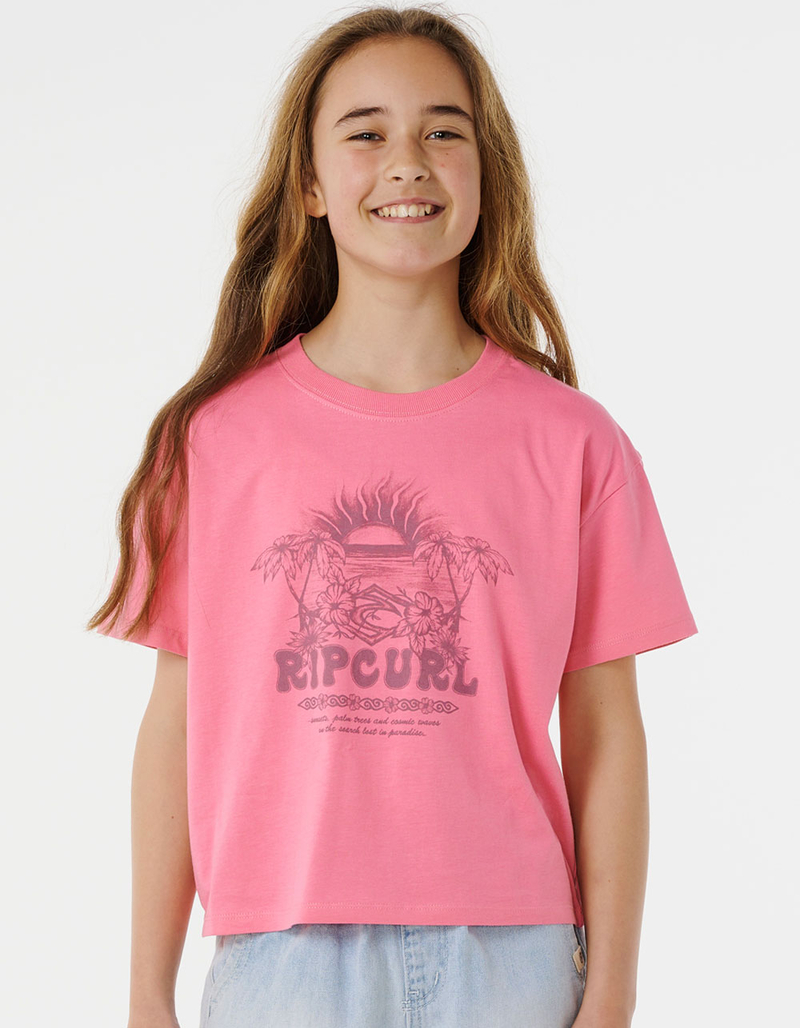 RIP CURL Hibiscus Girls Crop Tee - PINK | Tillys