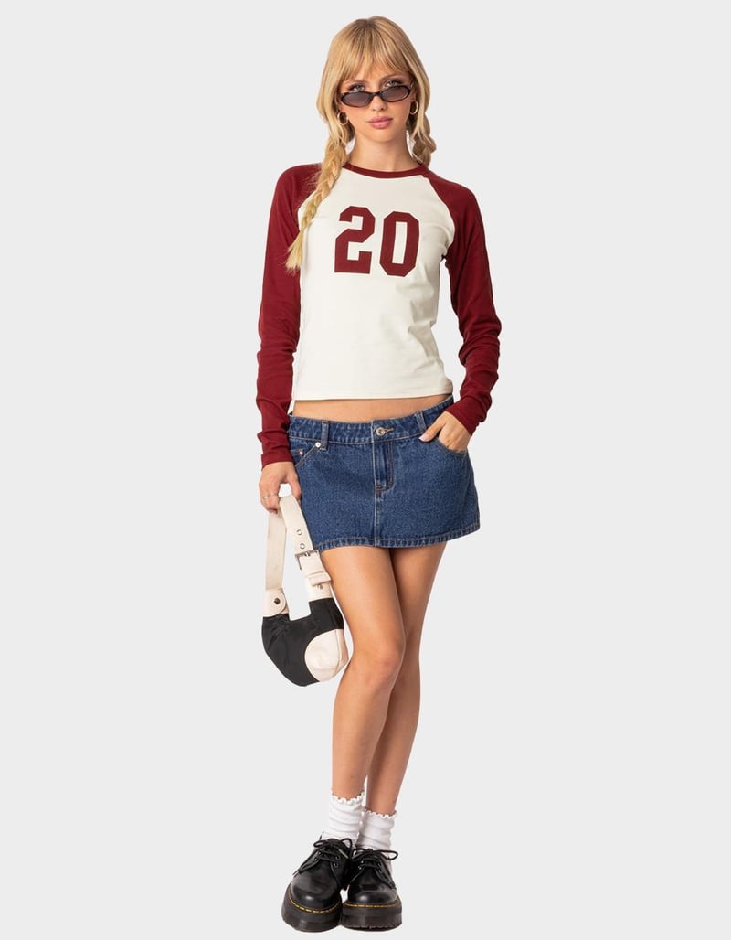 EDIKTED Feeling 20 Long Sleeve Tee - DK RED | Tillys