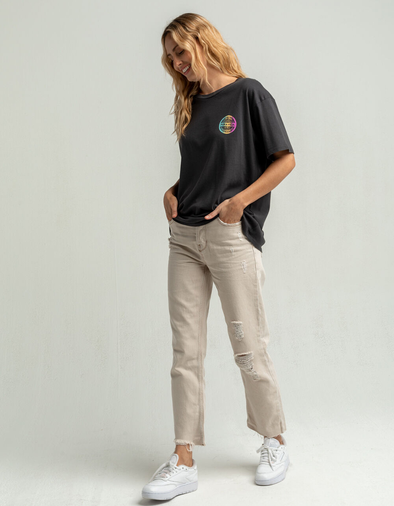 PURA VIDA Live Free Tie Dye Womens Tee - BLACK - XL | Tillys