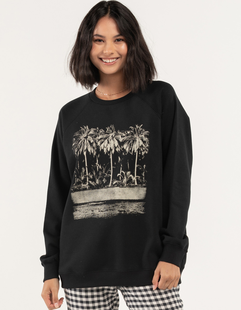 VOLCOM Coco Ho Womens Oversized Crewneck Sweatshirt - BLACK | Tillys