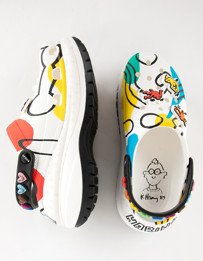 CROCS x Keith Haring Mega Crush Womens Platform Clogs - WHITE/MULTI ...