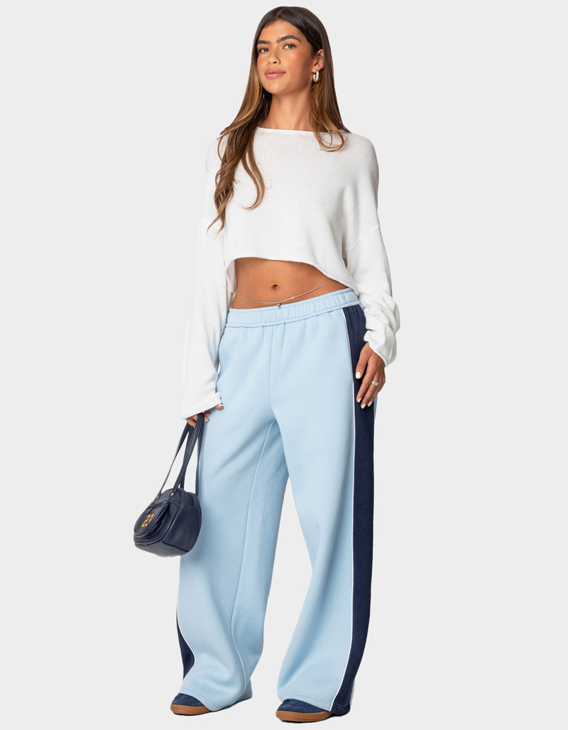 EDIKTED Contrast Panel Sweatpants - LIGHT BLUE | Tillys