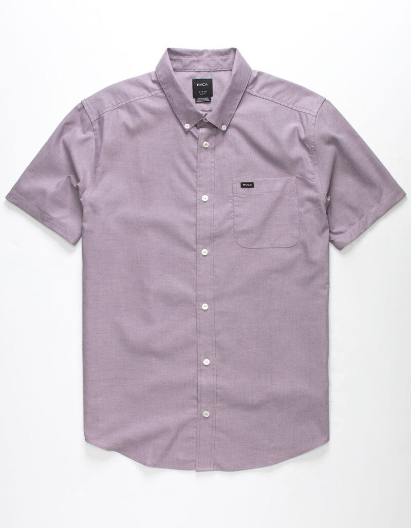 RVCA That'll Do Stretch Mens Purple Button Up Shirt - PURPL - 359133750