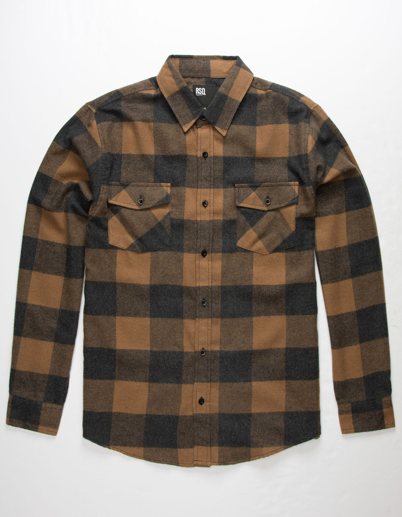RSQ Francisco Brown Mens Flannel Shirt - BROWN - S | Tillys