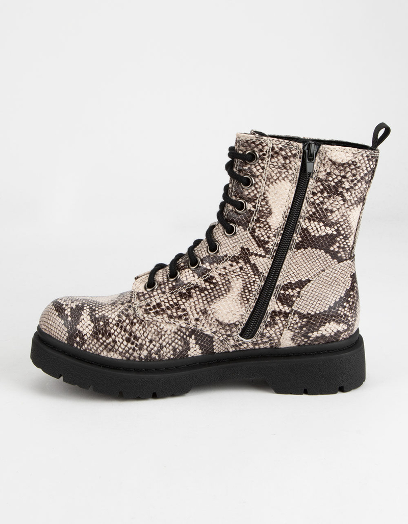 SODA Grunge Lace Up Snake Womens Combat Boots - SNAKE | Tillys