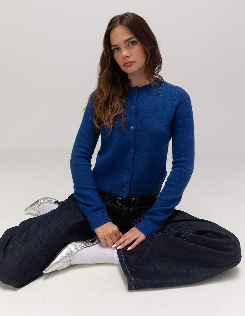 BDG Urban Outfitters Cozy Crewneck Womens Cardigan - BLUE | Tillys