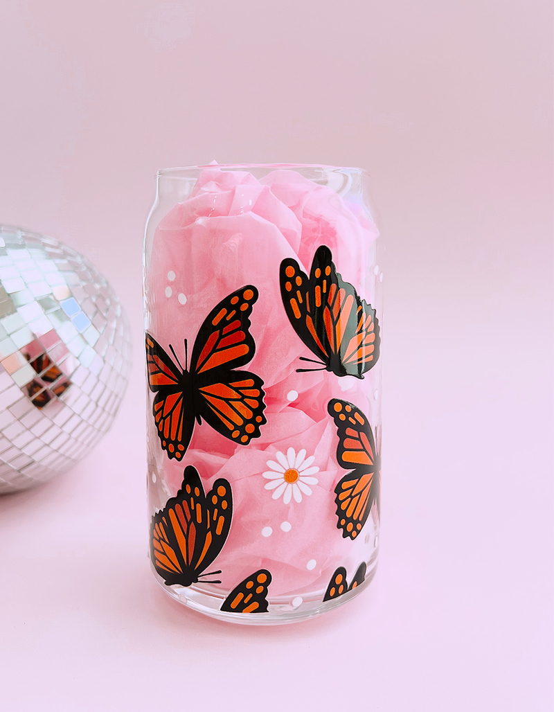 GOLDEN HOUR Butterfly Glass Cup - ORANGE - ONE SIZE | Tillys
