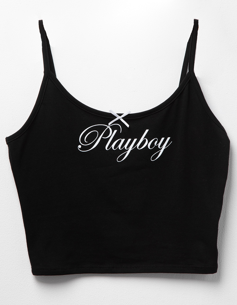 PLAYBOY Satin Bow Womens Tank Top - BLACK | Tillys