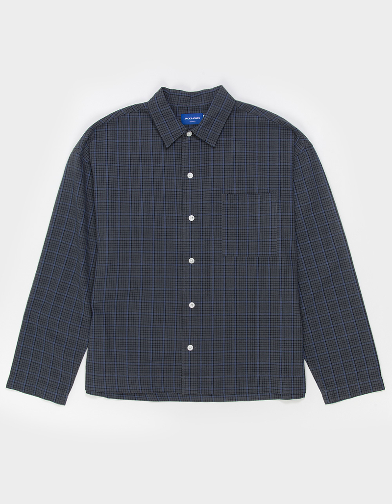 JACK & JONES Roxbury Mens Boxy Overshirt - CHAR/BLUE - XL | Tillys
