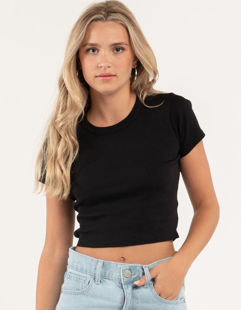 RSQ Open Back Womens Baby Tee - BLACK | Tillys