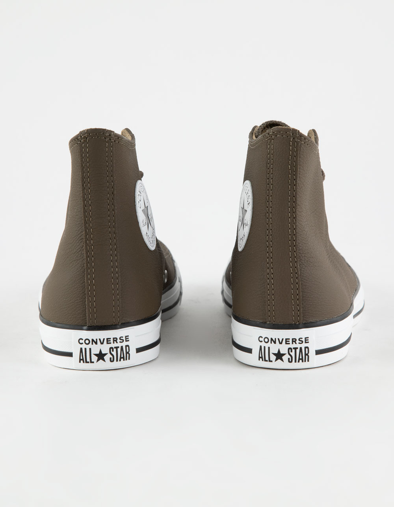 CONVERSE Chuck Taylor All Star Leather High Top Shoes - BROWN/WHITE ...