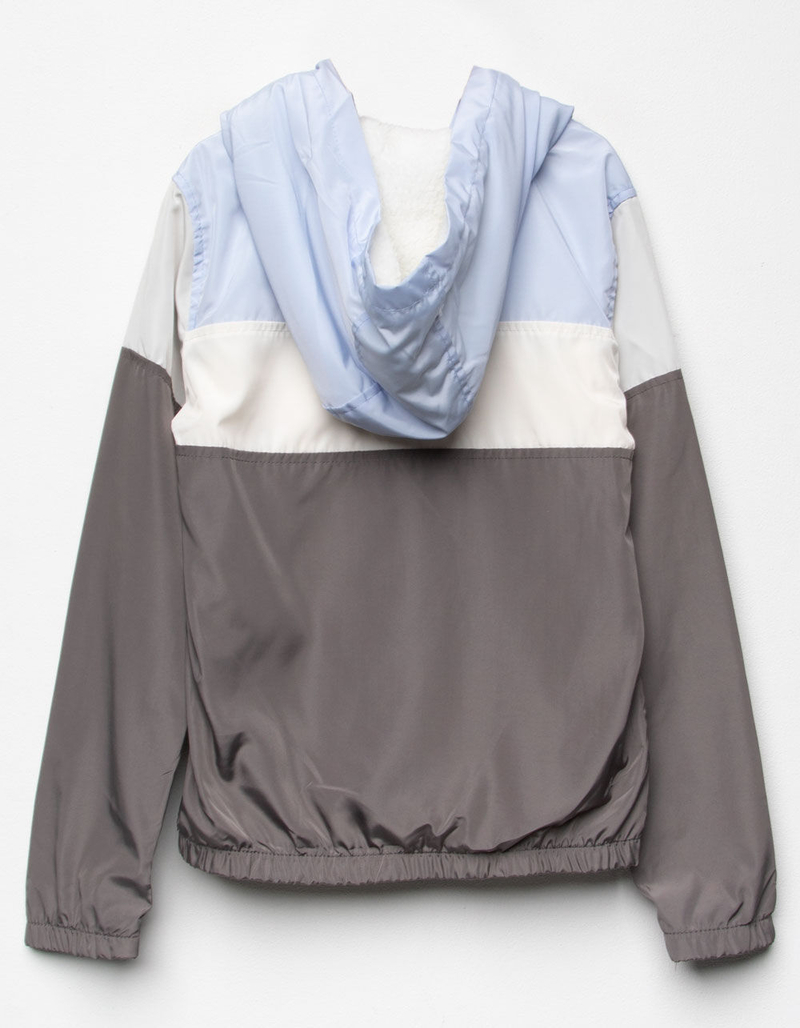 FULL TILT Half Zip Cozy Colorblock Girls Jacket - BLUE GRAY | Tillys