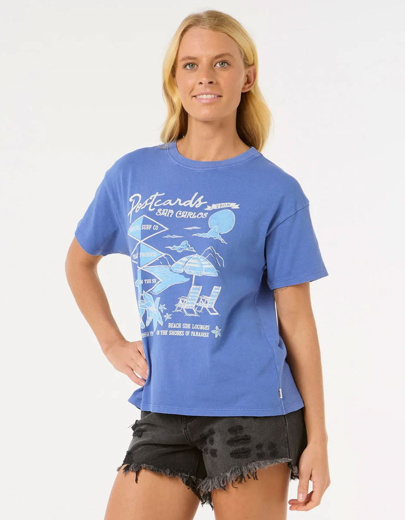 RIP CURL Postcards Womens Relaxed Tee - OCEAN - M | Tillys