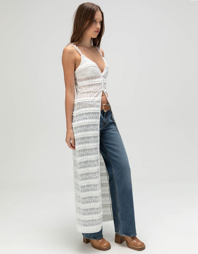 WEST OF MELROSE Womens Lace Duster - WHITE | Tillys