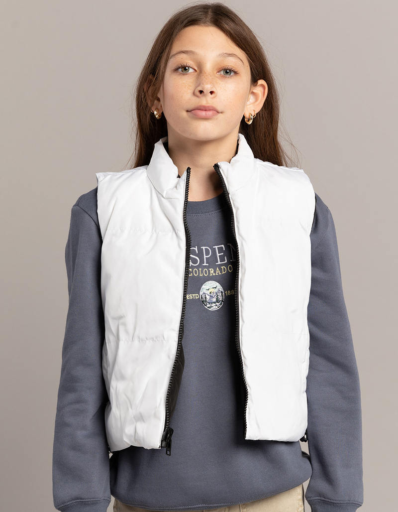 RSQ Girls Reversible Puffer Vest - BLACK COMBO | Tillys