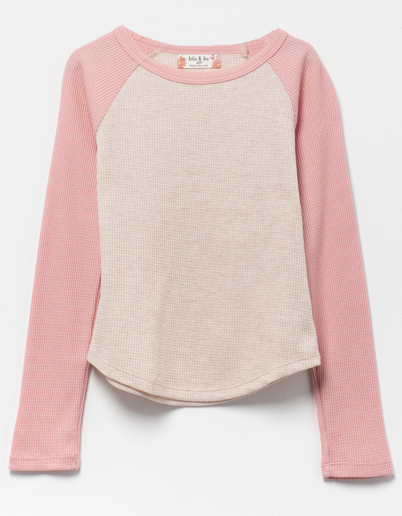 JOLIE & JOY Thermal Raglan Girls Tee - ROSE | Tillys
