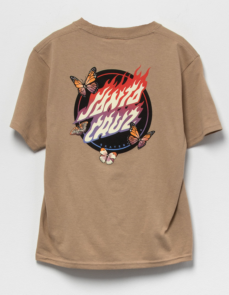 SANTA CRUZ Flamed Butterfly Girls Boyfriend Tee - TAN - XL | Tillys