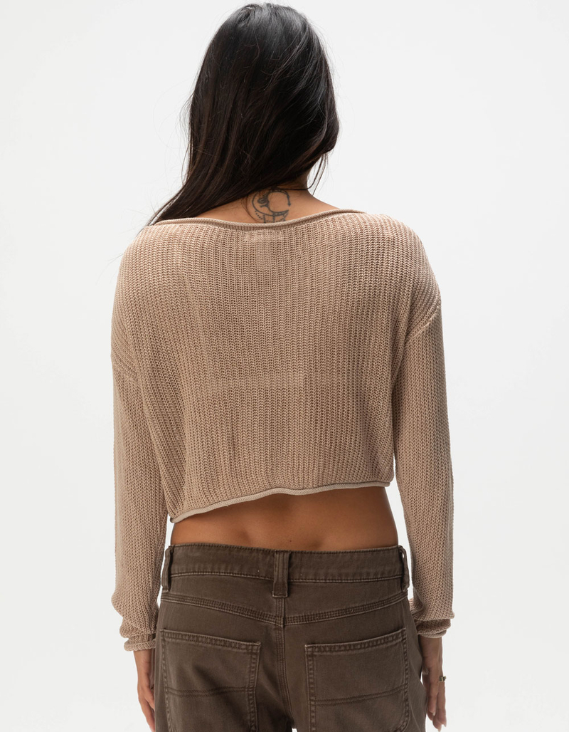 FULL TILT Mesh Womens Pullover Sweater - TAN | Tillys