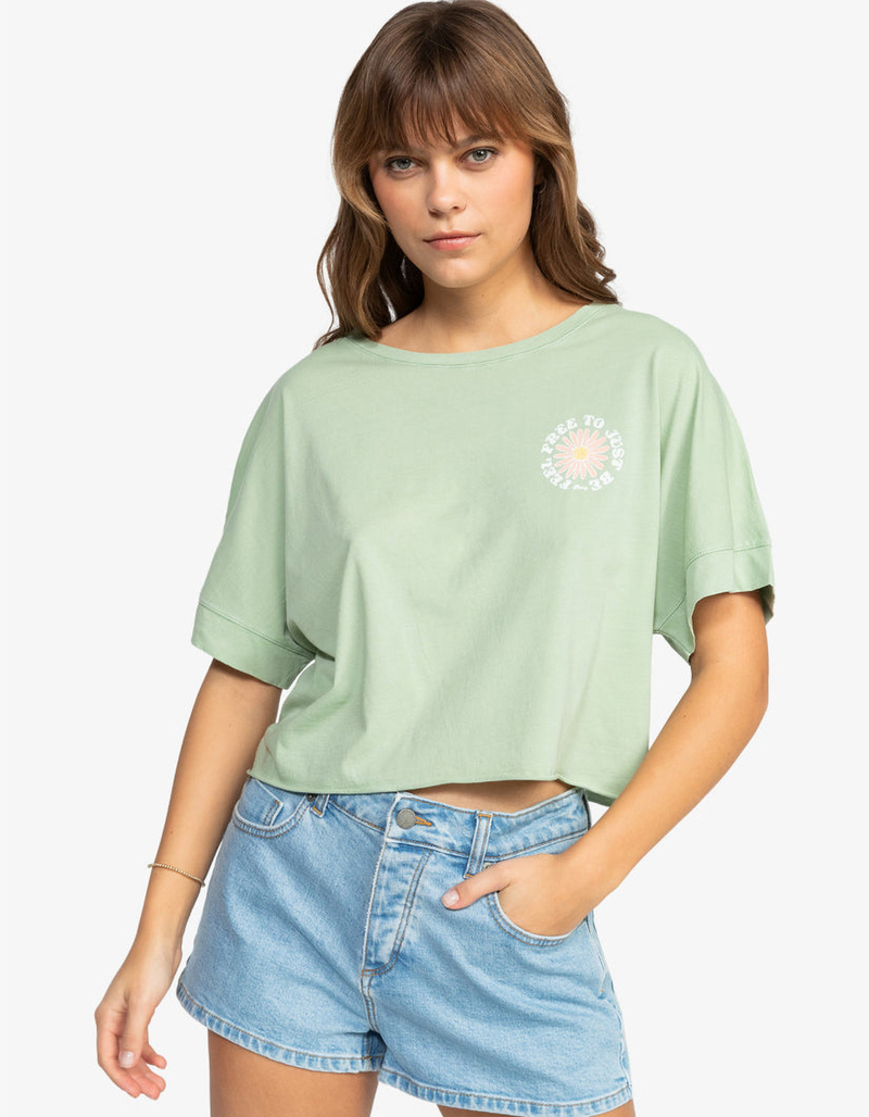 ROXY Feel Free Crop Boxy Womens Tee - SAGE | Tillys