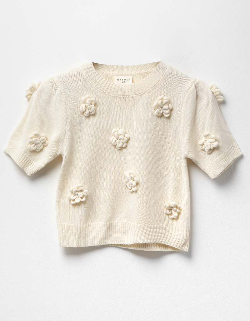 HAYDEN 3D Flower Girls Sweater - IVORY | Tillys